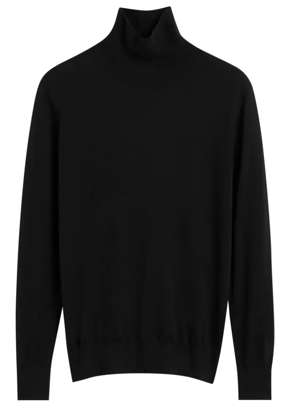 Totême Wool cashmere turtleneck black Double-knit turtleneck black – TOTEME