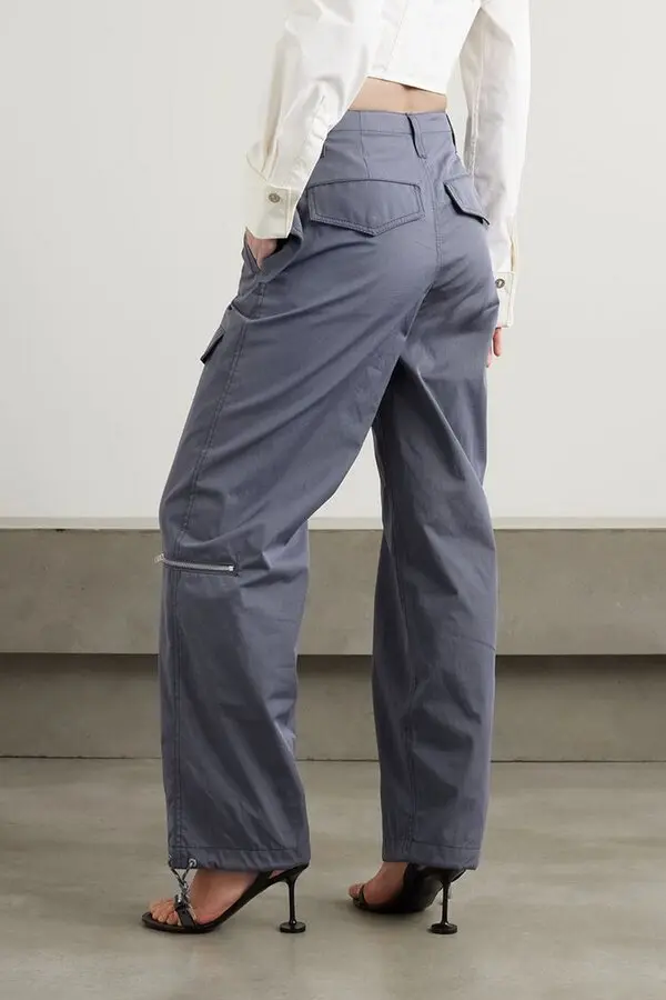 DION LEE Lace-up Wide-leg Twill Pants