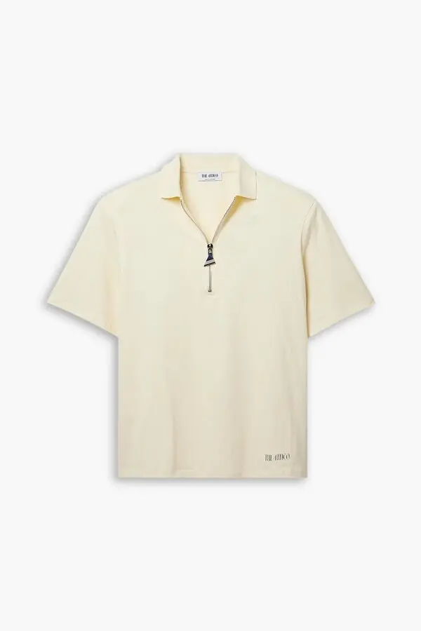 Attico Half-zip Cotton-jersey T-shirt