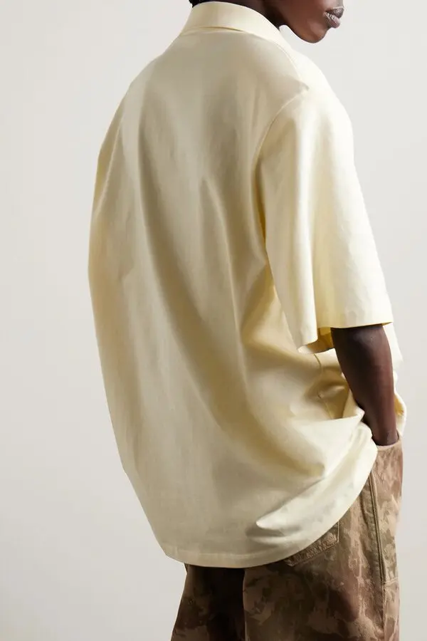 Attico Half-zip Cotton-jersey T-shirt