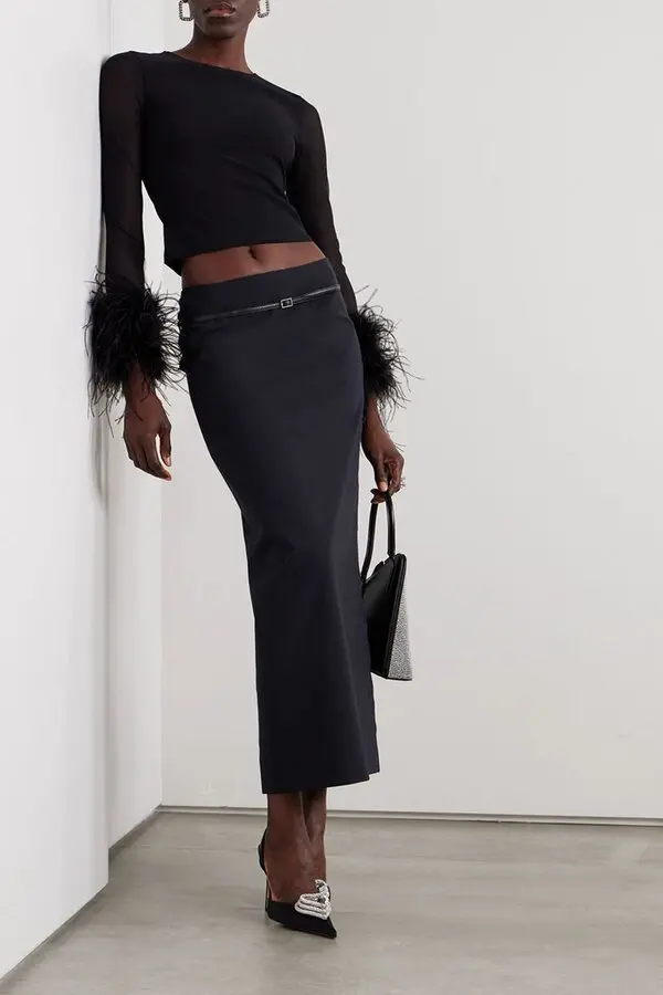 16Arlington Belted Cady Maxi Skirt