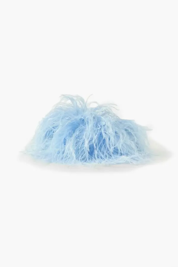 Attico Midnight Feather-trimmed Clutch