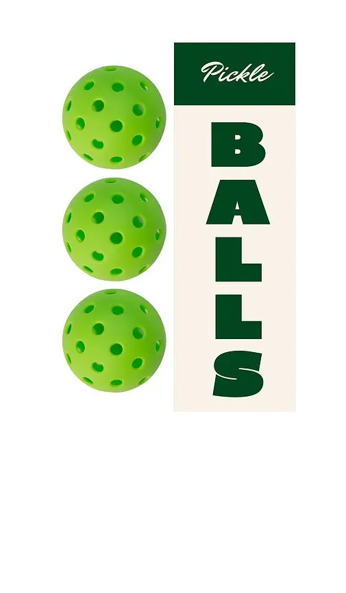ON HOLIDAY PICKLEBALL Set Of 6 Pickleball Balls - Green