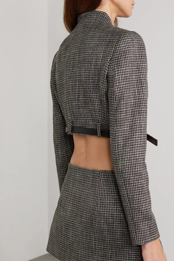 Coperni Belted Cropped Tweed Jacket