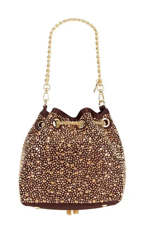 OLGA BERG Mika Crystal Pouch - Chocolate
