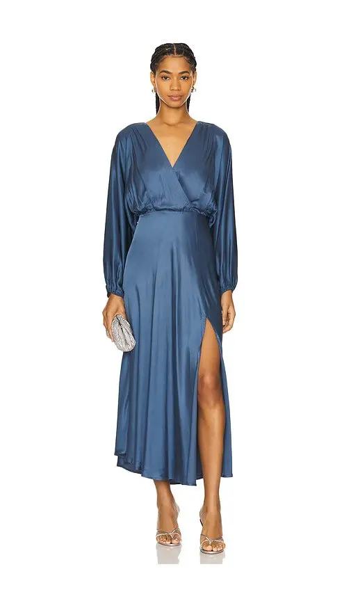 Astr The Label Kimiko Midi Dress In State Blue - 30% Off | Editorialist