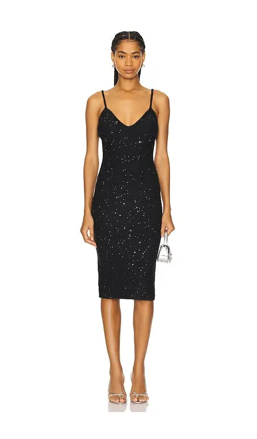 Guizio Amelia Sequin Knit Dress In Black - 40% Off | Editorialist