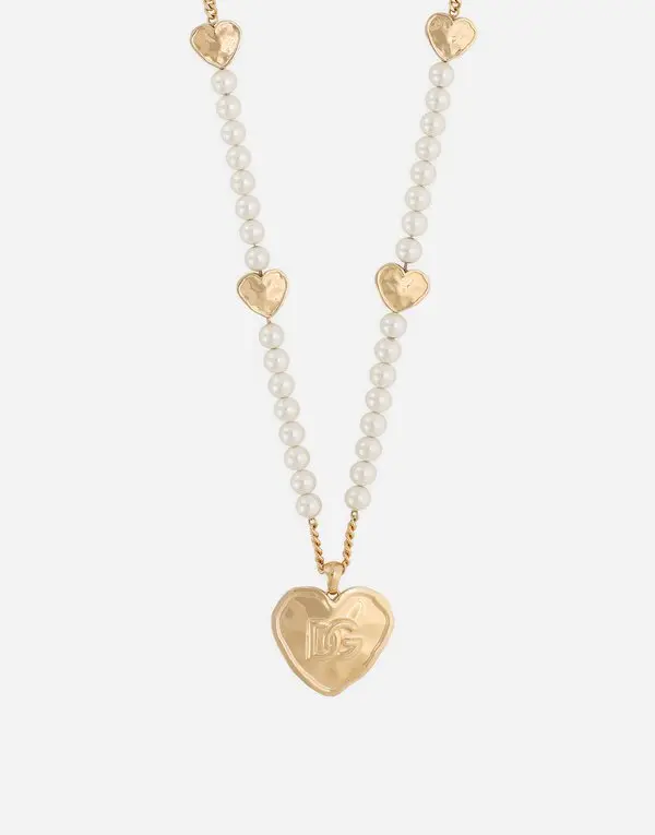 Dolce & Gabbana Necklace With Dg Logo And Heart Pendant