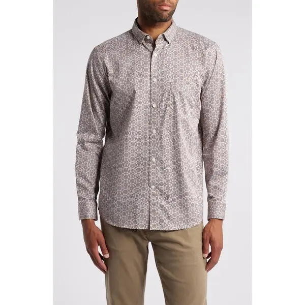Johnston & Murphy Geometric Medallion Print Button-up Shirt