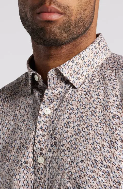 Johnston & Murphy Geometric Medallion Print Button-up Shirt