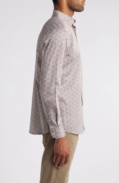Johnston & Murphy Geometric Medallion Print Button-up Shirt