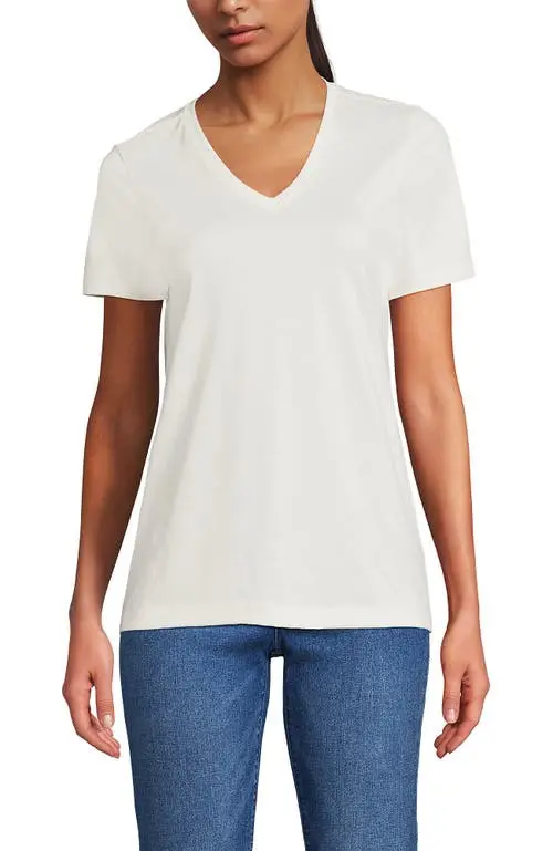 LANDS' END Relaxed Supima Cotton T-shirt - Ivory