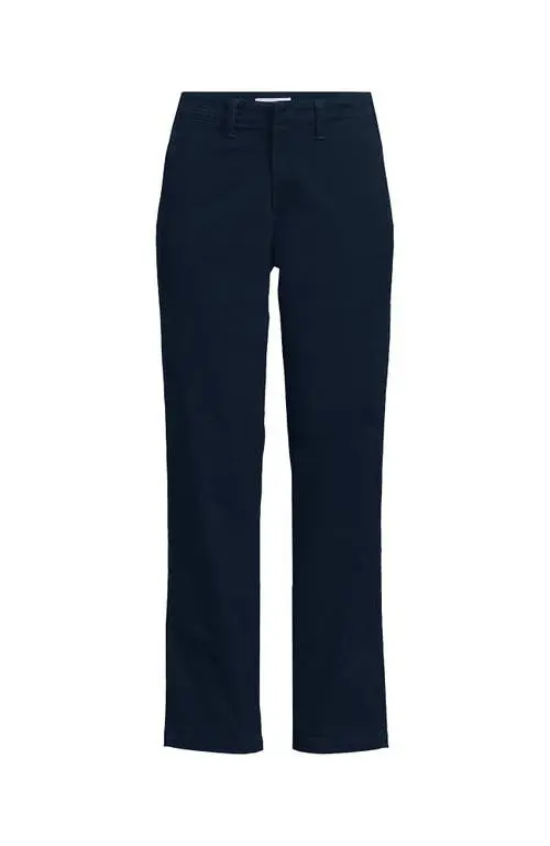 LANDS' END Mid Rise Classic Straight Leg Ankle Chinos - Radiant Navy