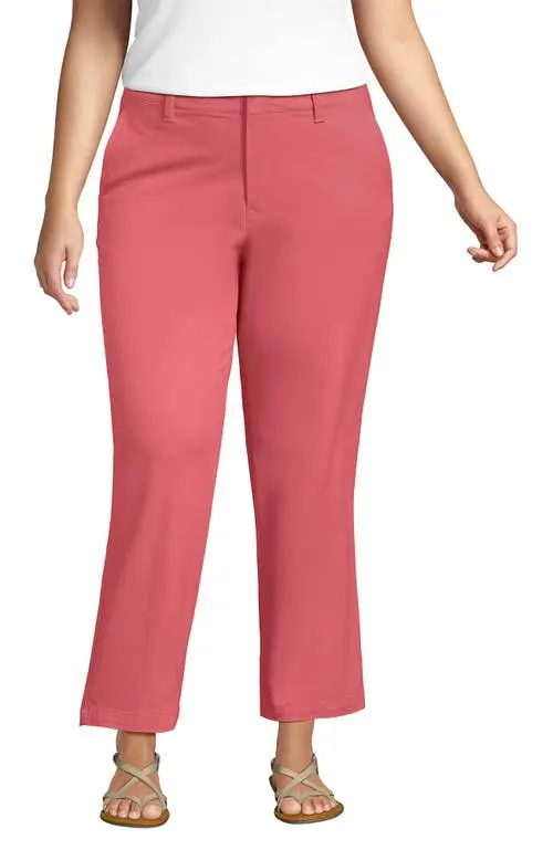 LANDS' END Mid Rise Classic Straight Leg Ankle Chinos - Soft Mojave Rose