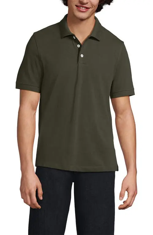 LANDS' END Short Sleeve Comfort-first Mesh Polo Shirt - Forest Moss