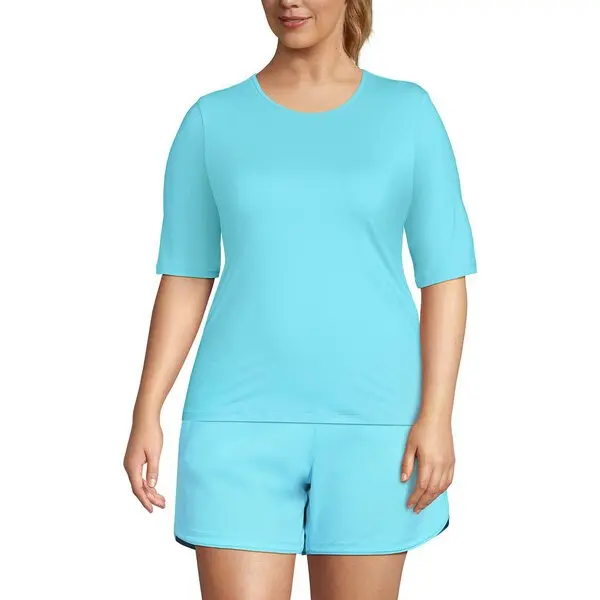 LANDS' END Relaxed Upf 50 Rash Guard - River Mist