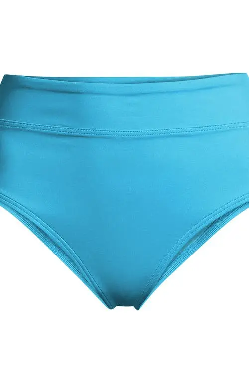 LANDS' END Tummy Control High-waisted Bikini Bottom - Turquoise