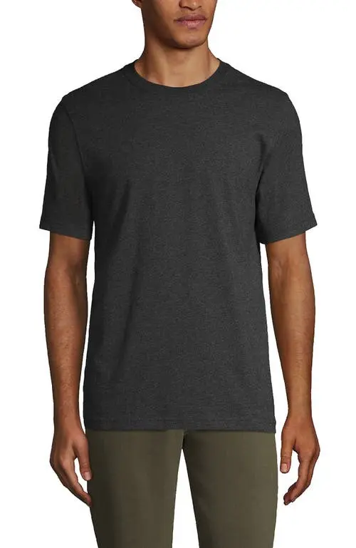 LANDS' END Super-t Short Sleeve T-shirt - Dark Charcoal Heather