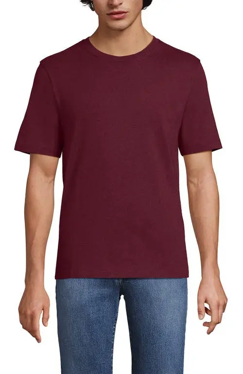 LANDS' END Super-t Short Sleeve T-shirt - Rich Burgundy Heather