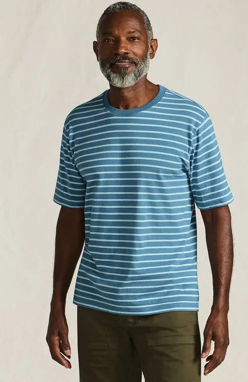 LANDS' END Super-t Short Sleeve T-shirt - Soft Peacock/blue Stripe