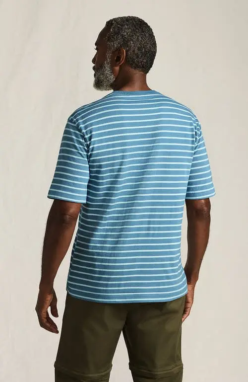LANDS' END Super-t Short Sleeve T-shirt - Soft Peacock/blue Stripe