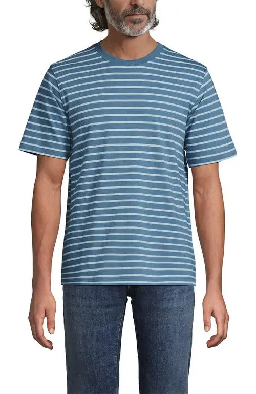 LANDS' END Super-t Short Sleeve T-shirt - Soft Peacock/blue Stripe