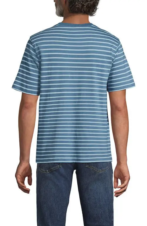 LANDS' END Super-t Short Sleeve T-shirt - Soft Peacock/blue Stripe
