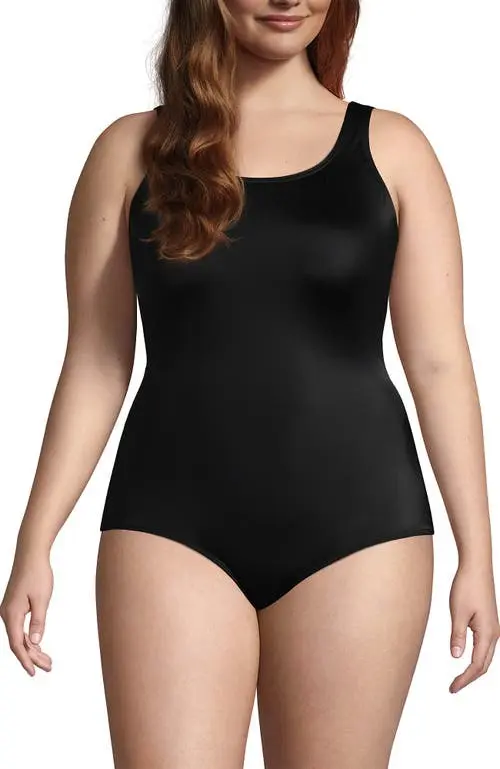 LANDS' END Mastectomy Chlorine Resistant One Piece Swimsuit - Black