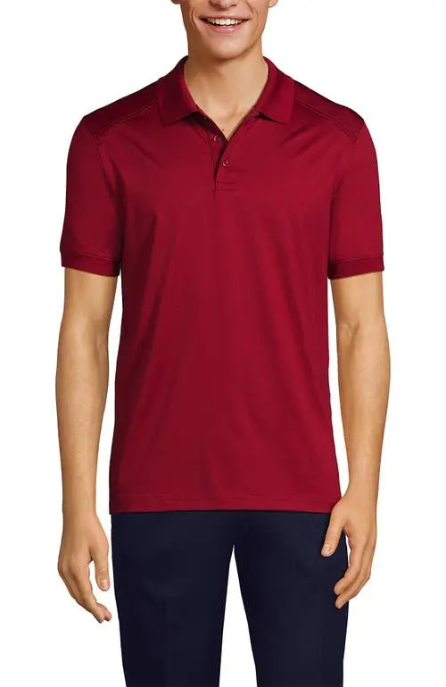 LANDS' END School Uniform Young Short Sleeve Rapid Dry Polo Shirt - Garnet