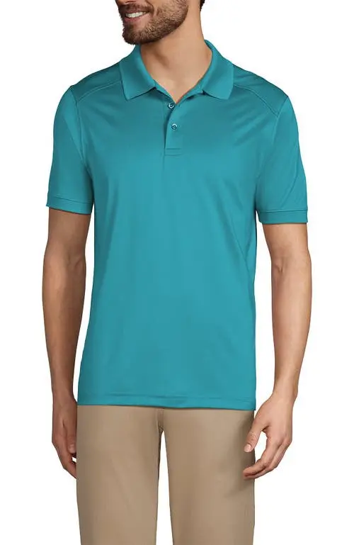 LANDS' END School Uniform Young Short Sleeve Rapid Dry Polo Shirt - Teal Breeze
