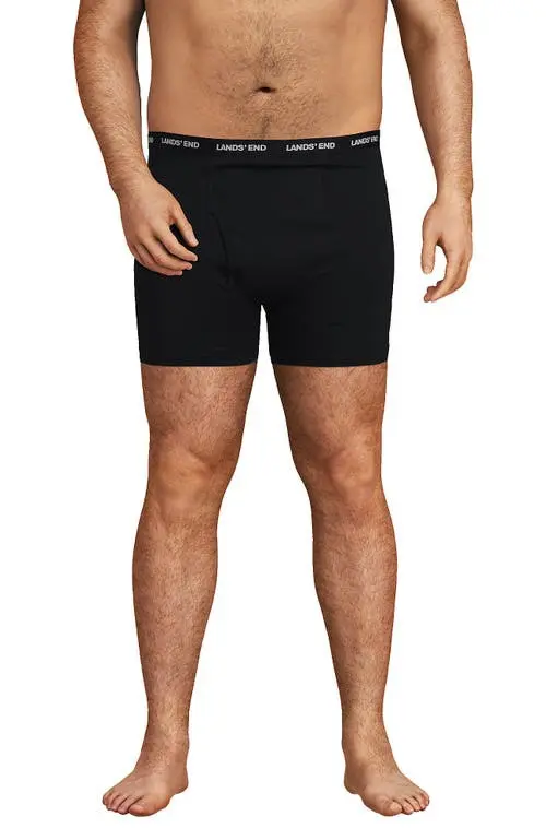 LANDS' END Knit Boxer Brief Mixed 3 Pack - Black