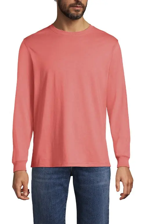 LANDS' END Super-t Long Sleeve T-shirt - Coral Clay