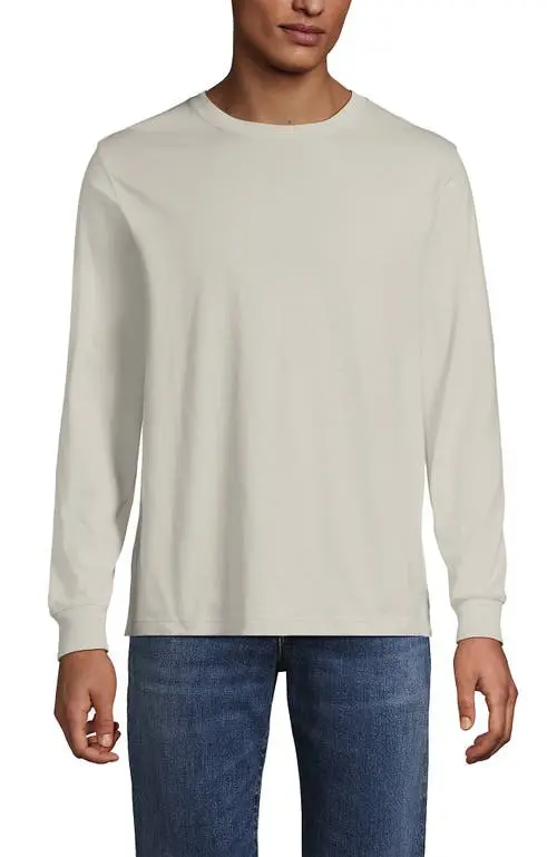 LANDS' END Super-t Long Sleeve T-shirt - Light Stone