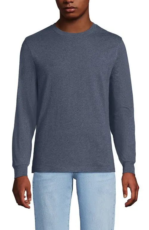 LANDS' END Super-t Long Sleeve T-shirt - Nightfall Blue Heather