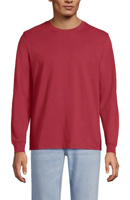 LANDS' END Super-t Long Sleeve T-shirt - Rosewood