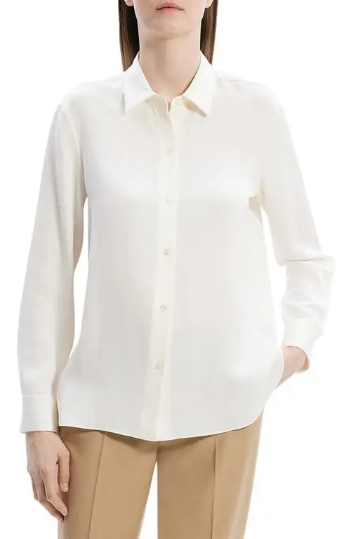 Theory Button-up Silk Shirt With Necktie