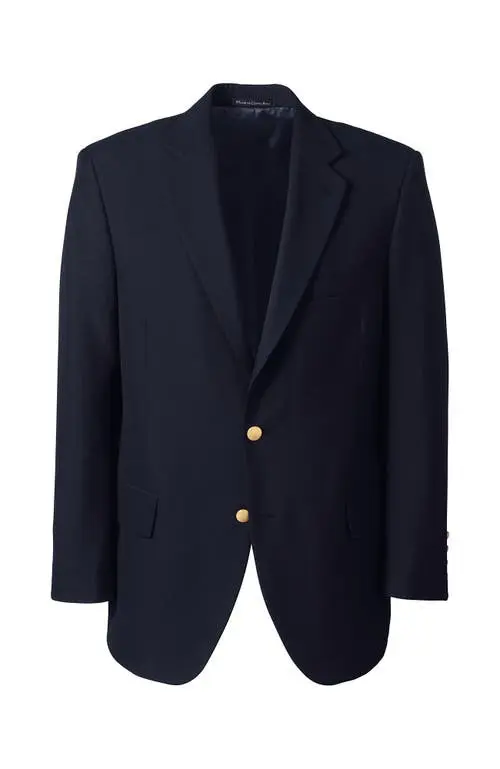 LANDS' END School Uniform Hopsack Blazer - Deep Navy