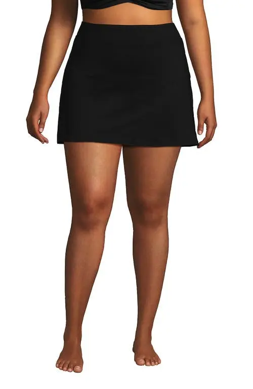 LANDS' END Tummy Control Swim Skirt - Black