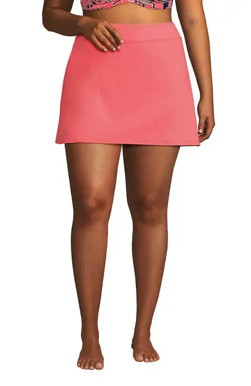 LANDS' END Tummy Control Swim Skirt - Wood Lily