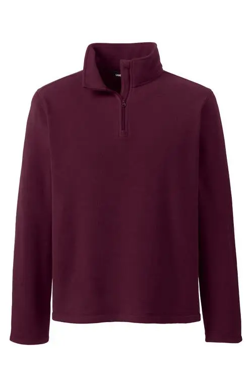 LANDS' END Lightweight Quarter Zip Fleece Pullover - Burgundy