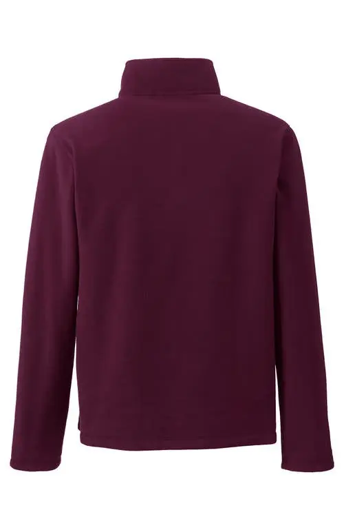 LANDS' END Lightweight Quarter Zip Fleece Pullover - Burgundy