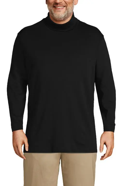 LANDS' END Cotton Supima Turtleneck - Black