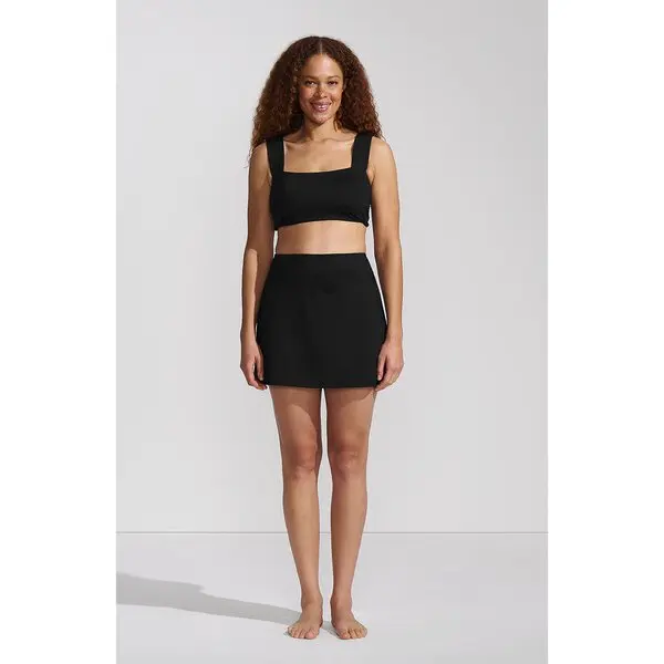 LANDS' END Tummy Control Swim Skirt - Black