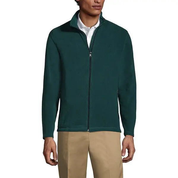 LANDS' END Full-zip Mid-weight Fleece Jacket - Evergreen