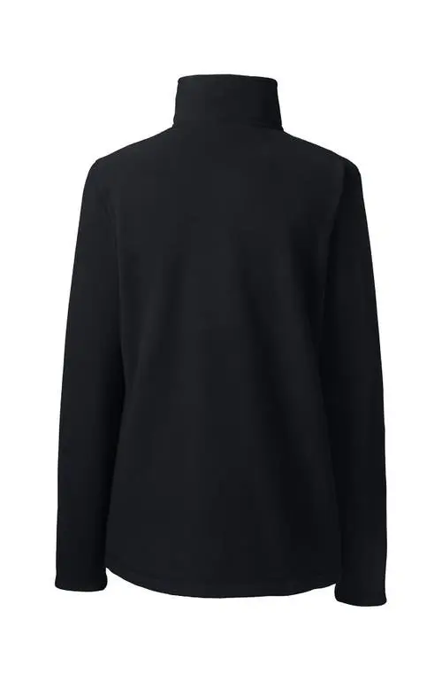 LANDS' END Lightweight Fleece Quarter Zip Pullover - Black