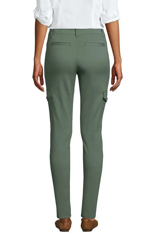LANDS' END Mid Rise Slim Cargo Chino Pants - Lily Pad Green