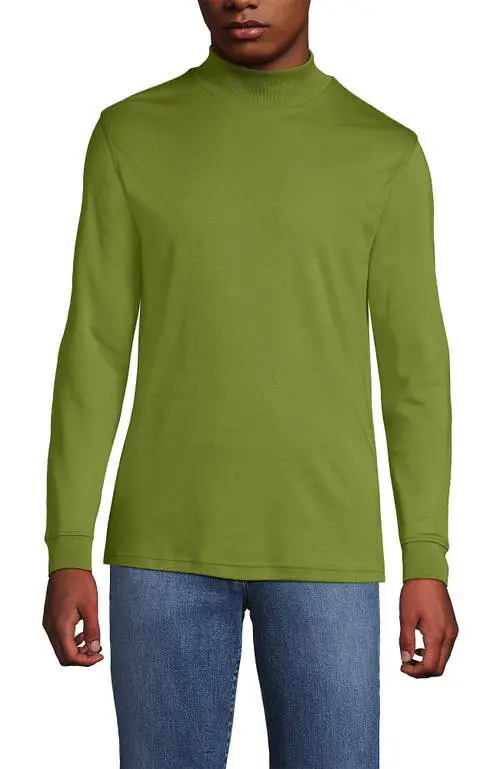 LANDS' END Cotton Supima Mock Turtleneck - Winter Pear