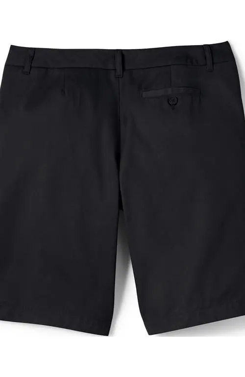 LANDS' END Plain Front Blend Chino Shorts - Black