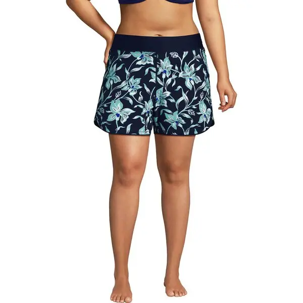 LANDS' END 5" Quick Dry Board Shorts - Tropic Floral/navy