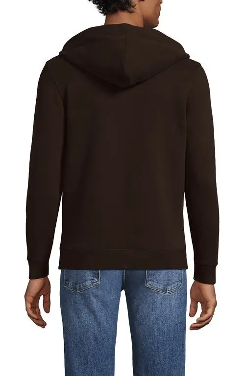 LANDS' END Full Zip Fleece Hoodie - Rich Coffee
